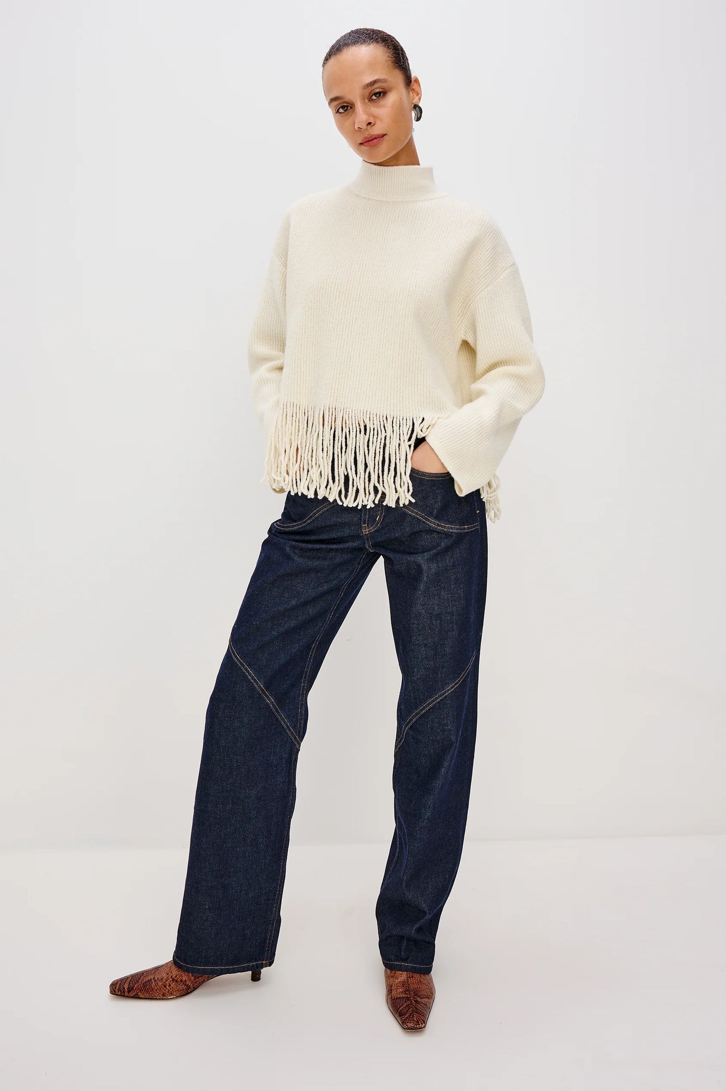 Rails - Lise Sweater in Ivory Fringe – dress San Francisco