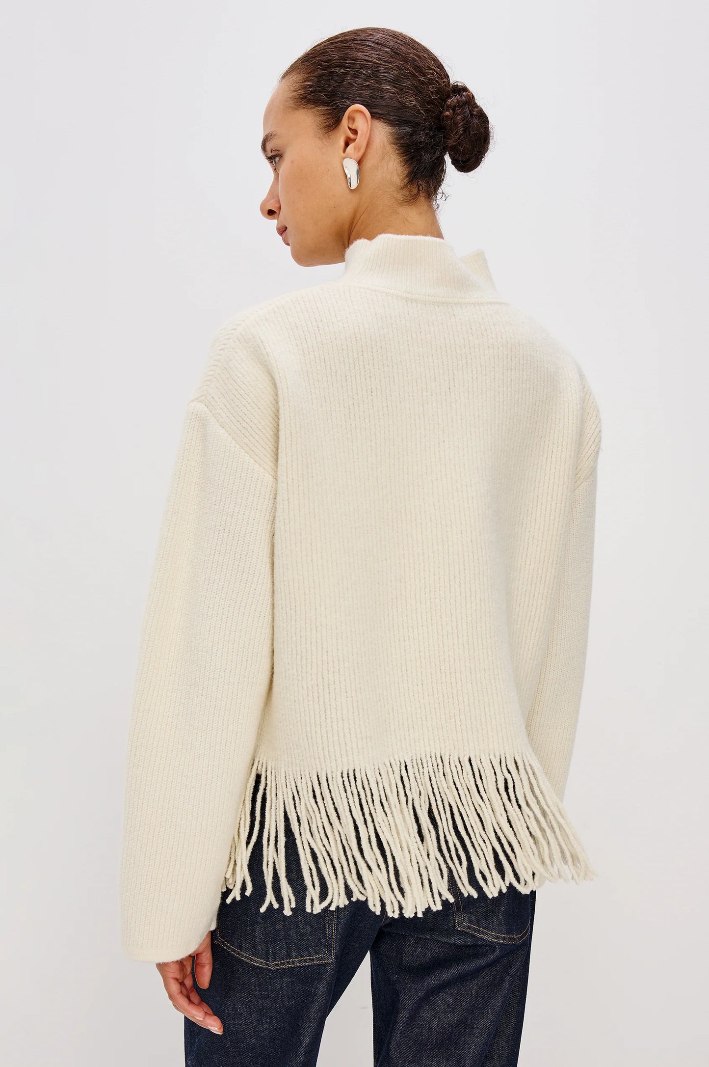 Rails - Lise Sweater in Ivory Fringe – dress San Francisco
